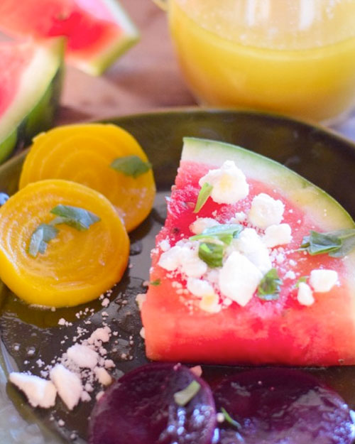 Watermelon, Beet and Feta Salad with Citrus Vinaigrette - Melissa Cookston